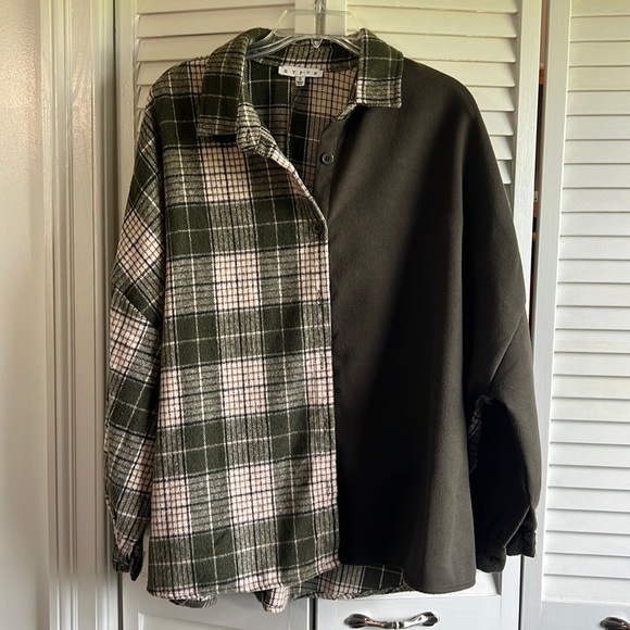 HYFVE | Jackets & Coats | Halfhalf Plaid Shacket | Poshmark